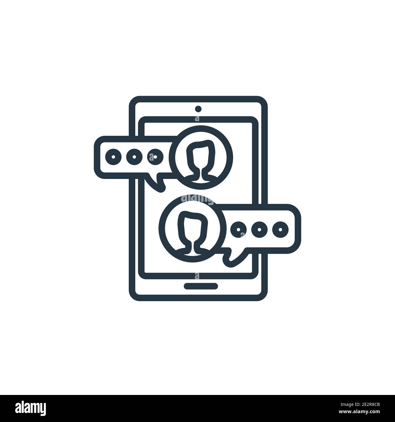 Chatting outline vector icon. Thin line black chatting icon, flat ...