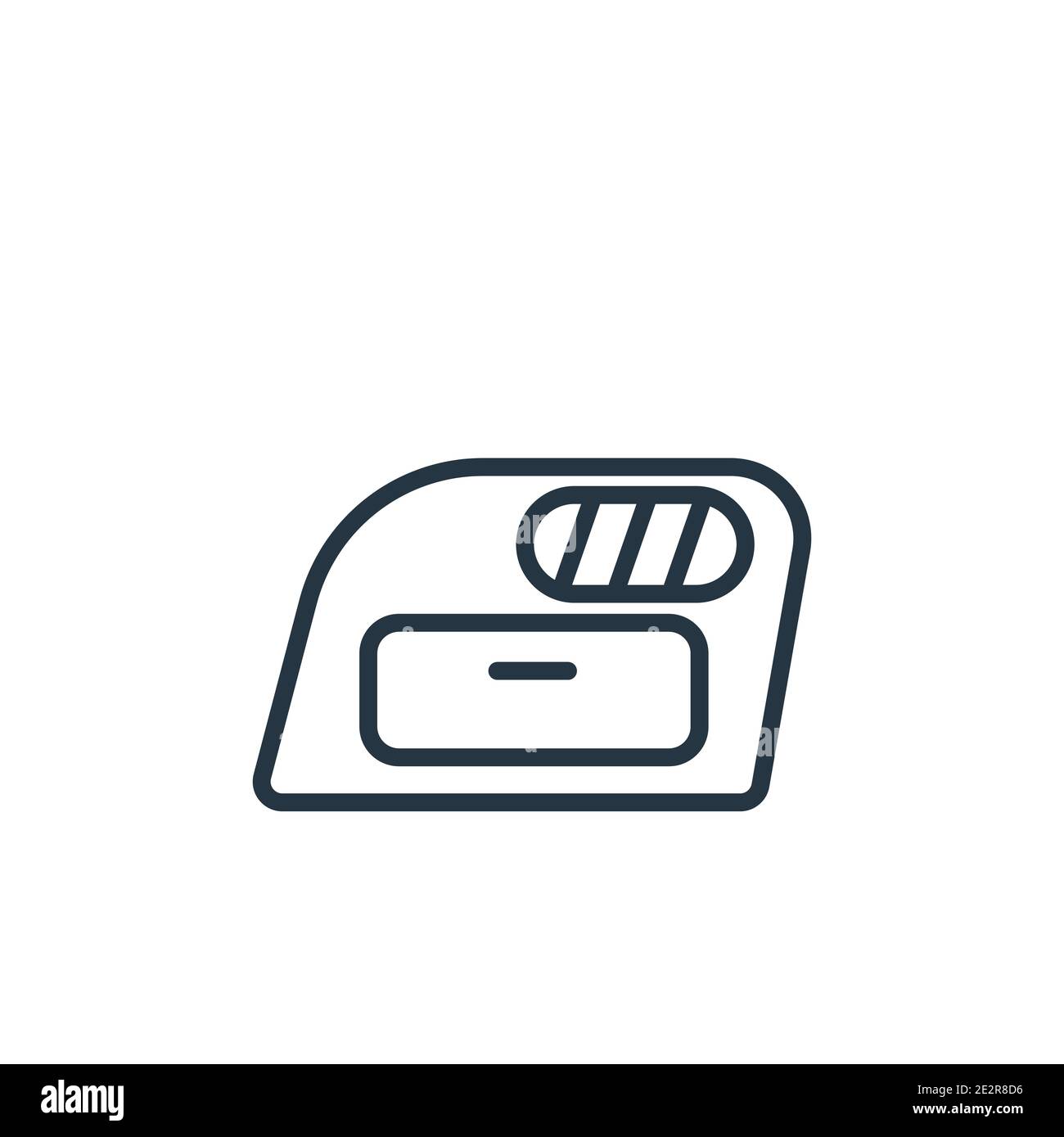 Car glove compartment outline vector icon. Thin line black car glove ...