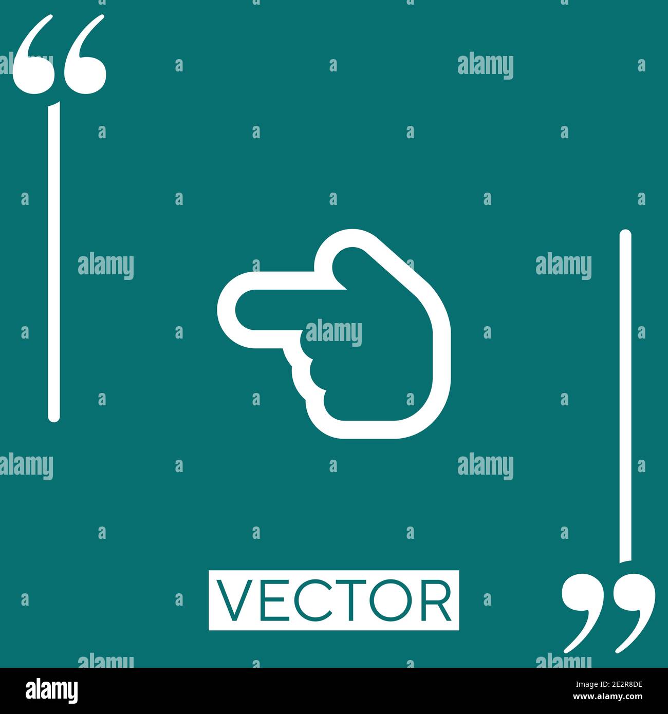 hand pointing to left vector icon Linear icon. Editable stroke line ...