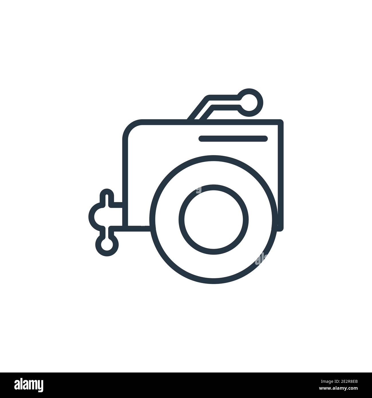 Air compressor outline vector icon. Thin line black air compressor icon ...
