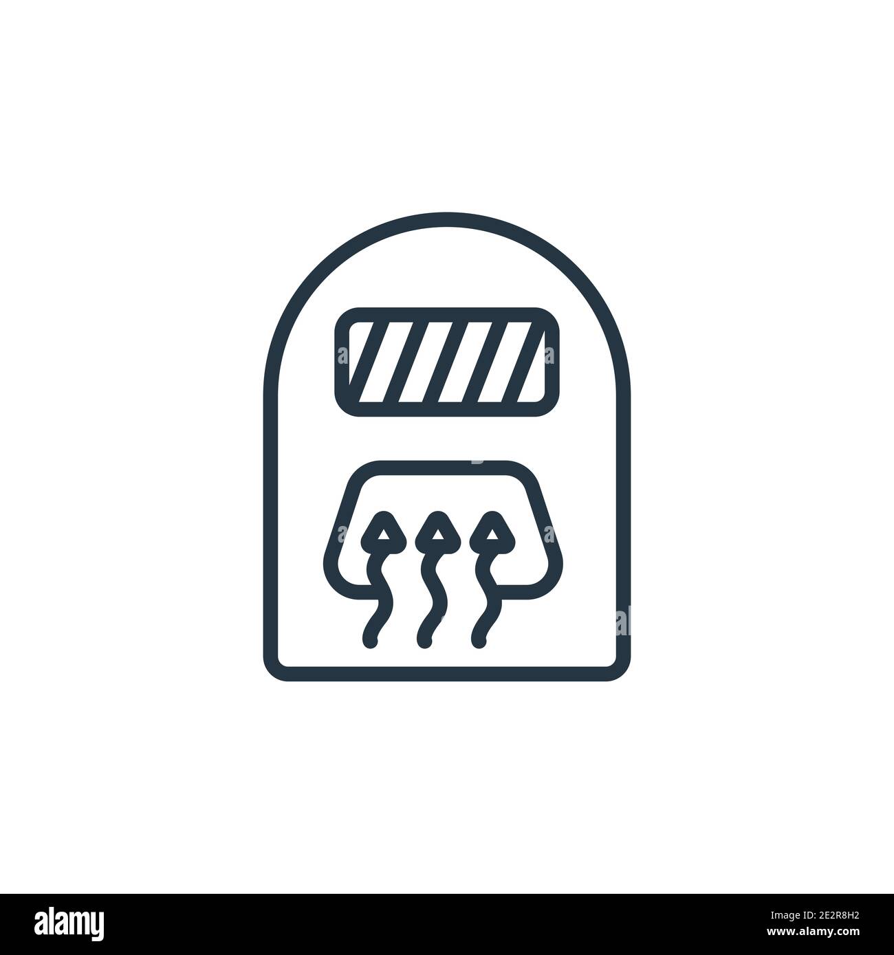Car demister outline vector icon. Thin line black car demister icon ...