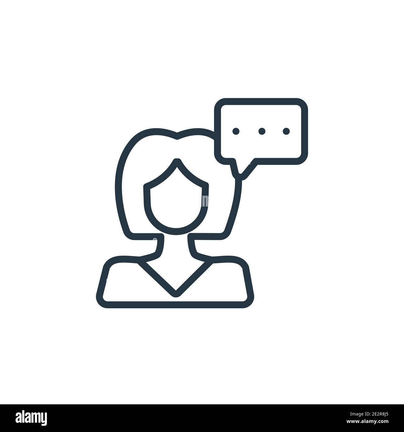 Speaking outline vector icon. Thin line black speaking icon, flat ...