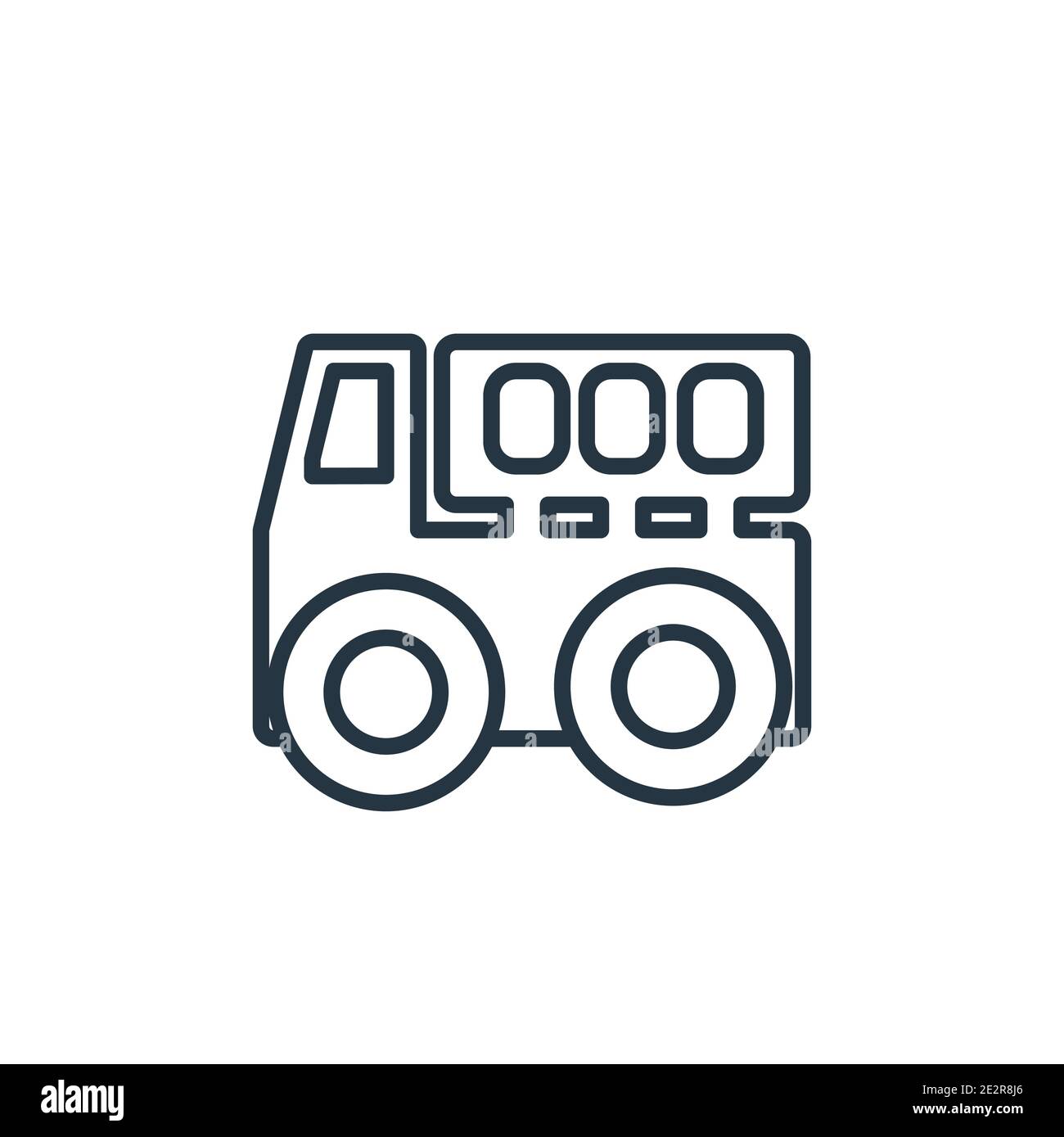 Tipper outline vector icon. Thin line black tipper icon, flat vector ...
