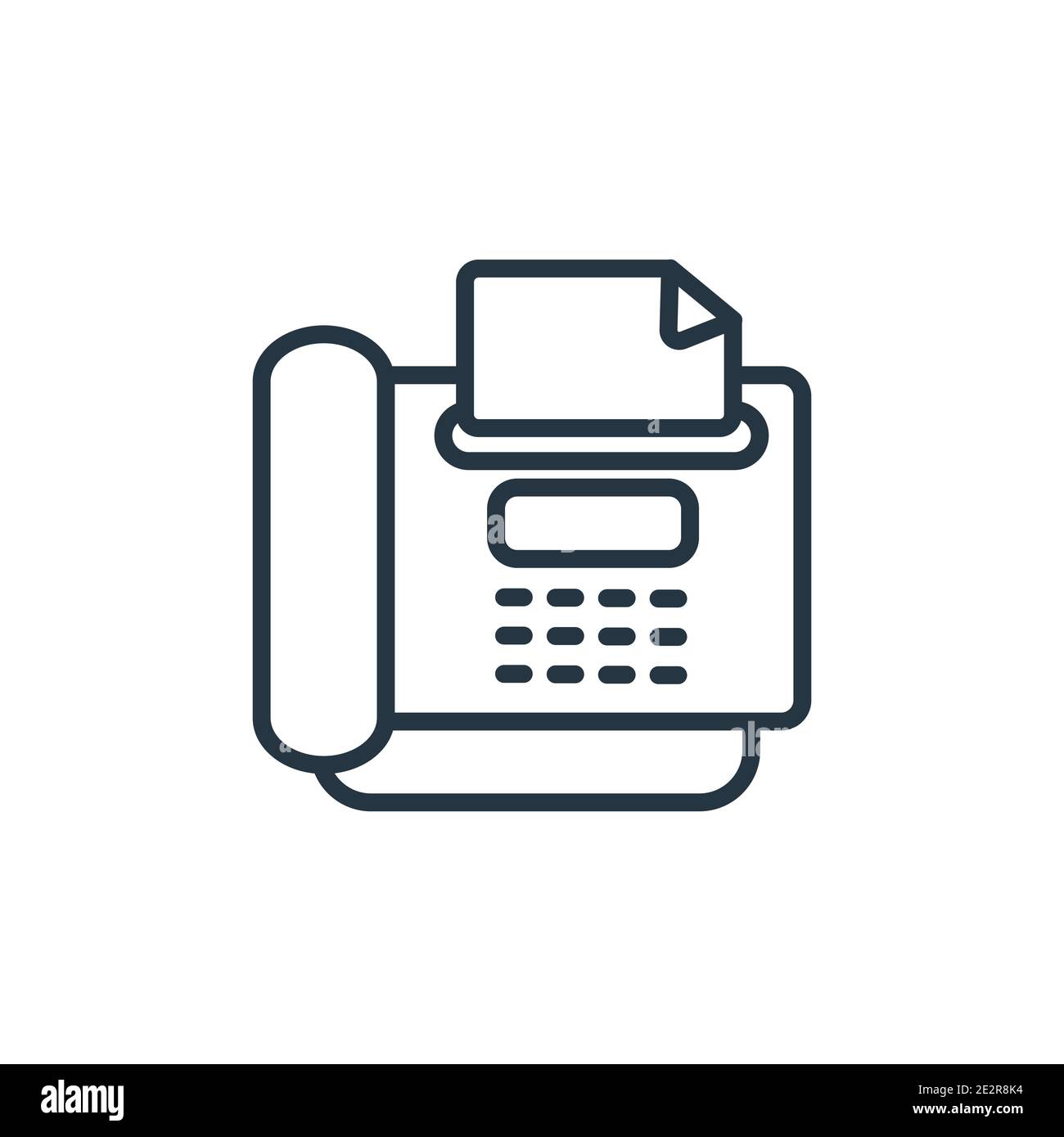 Fax outline vector icon. Thin line black fax icon, flat vector simple ...