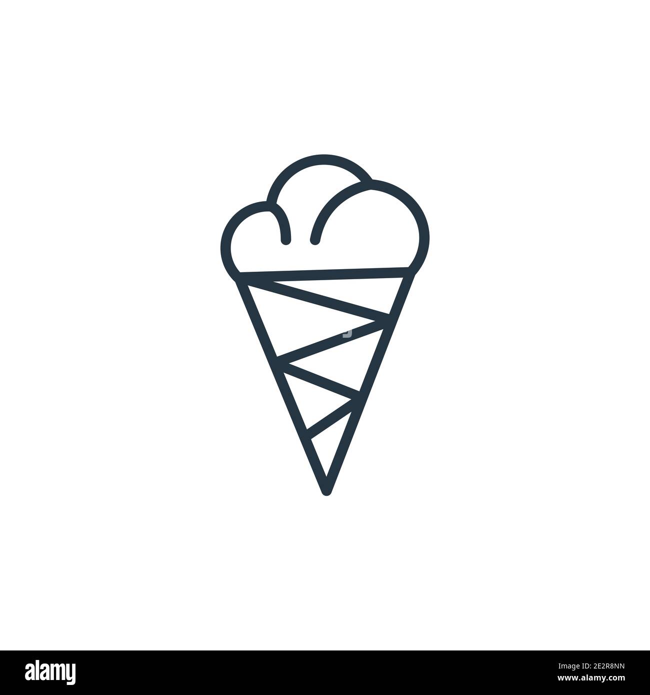 Ice cream outline vector icon. Thin line black ice cream icon, flat ...