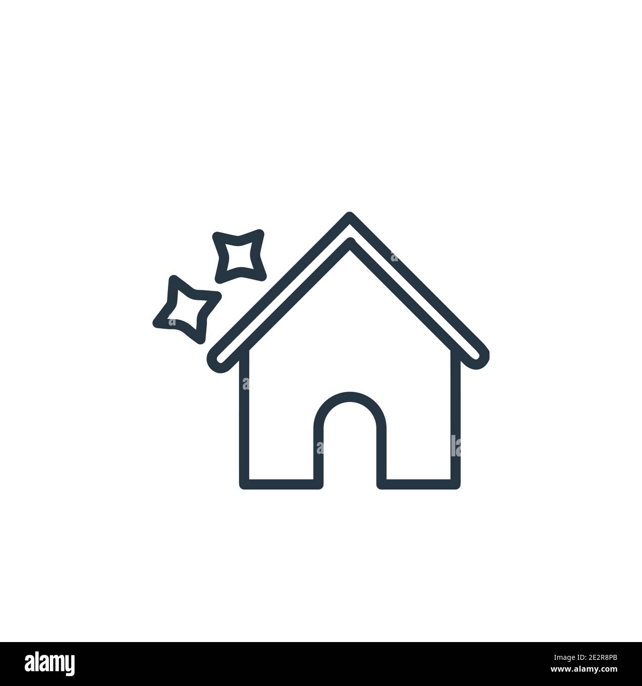 Cleaning house outline vector icon. Thin line black cleaning house icon ...