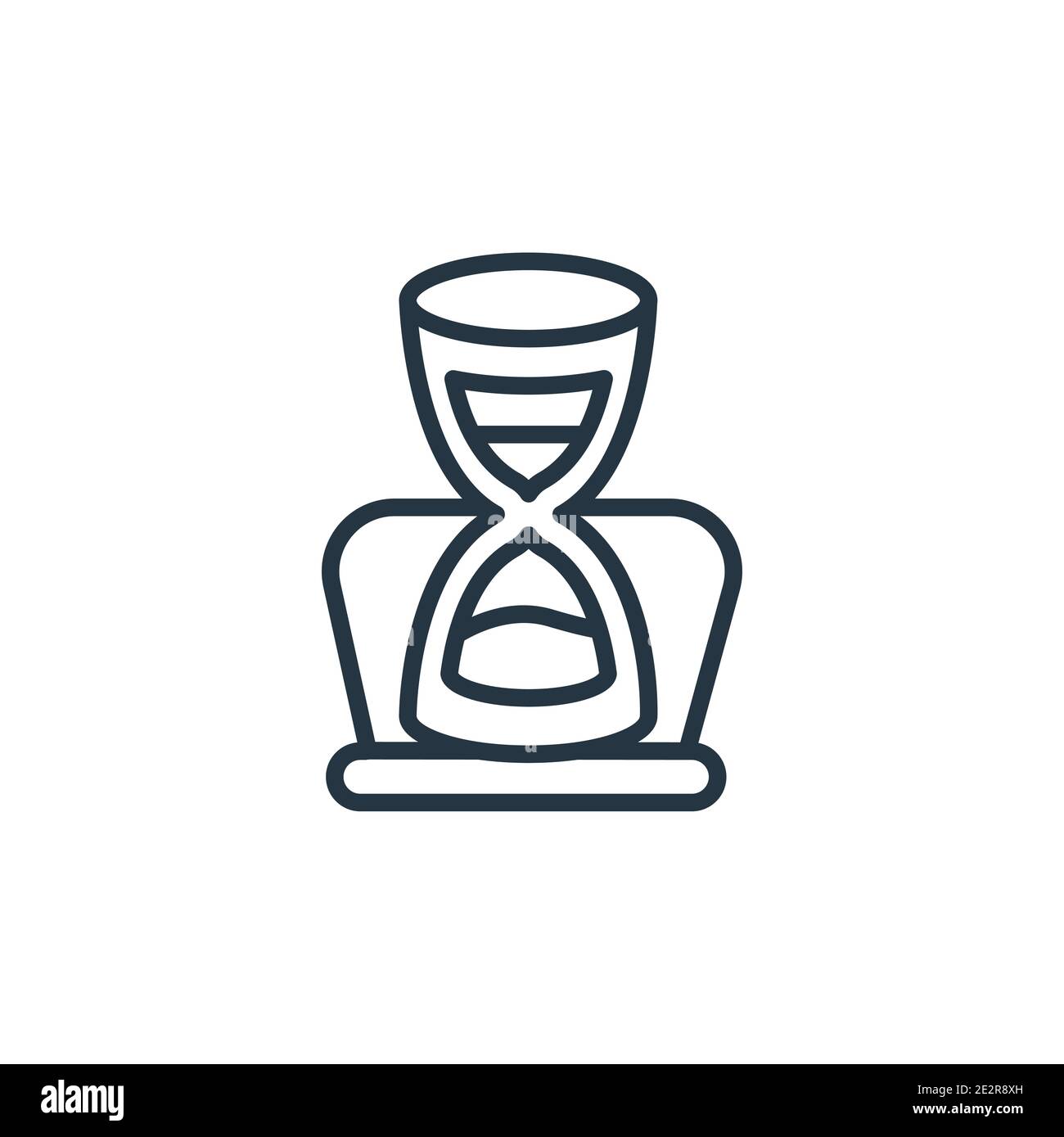 Hourglass countdown outline vector icon. Thin line black hourglass ...