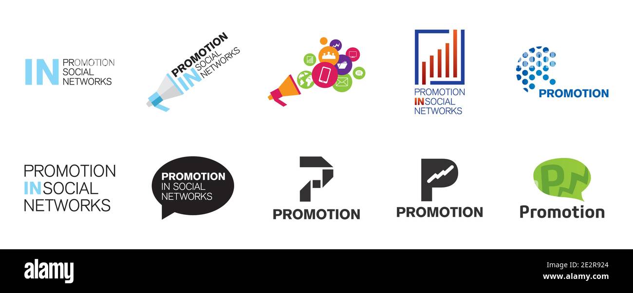 Vector logo of promotion in social networks Stock Vector Image & Art ...