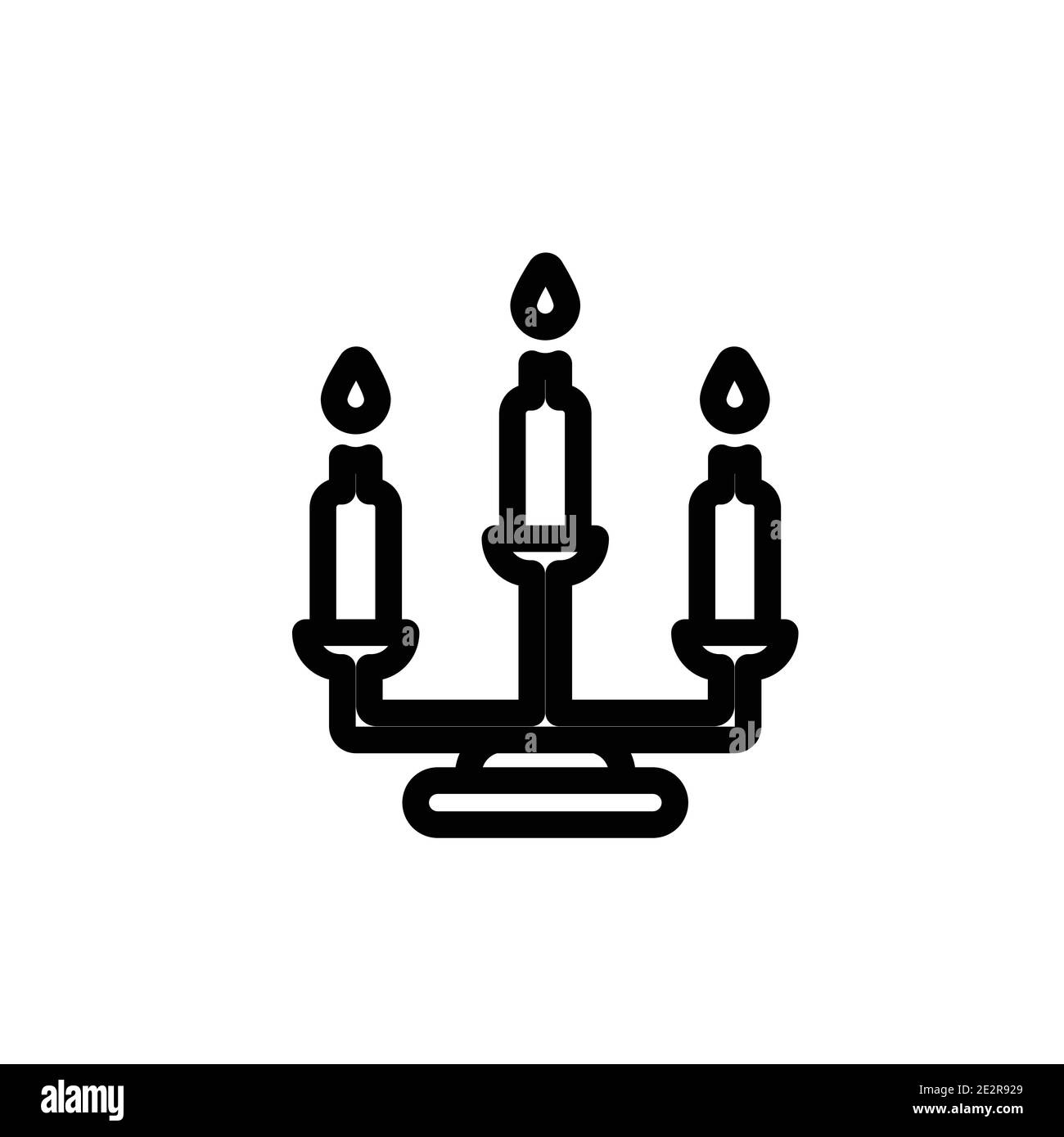 Candelabra outline vector icon. Thin line black candelabra icon, flat ...