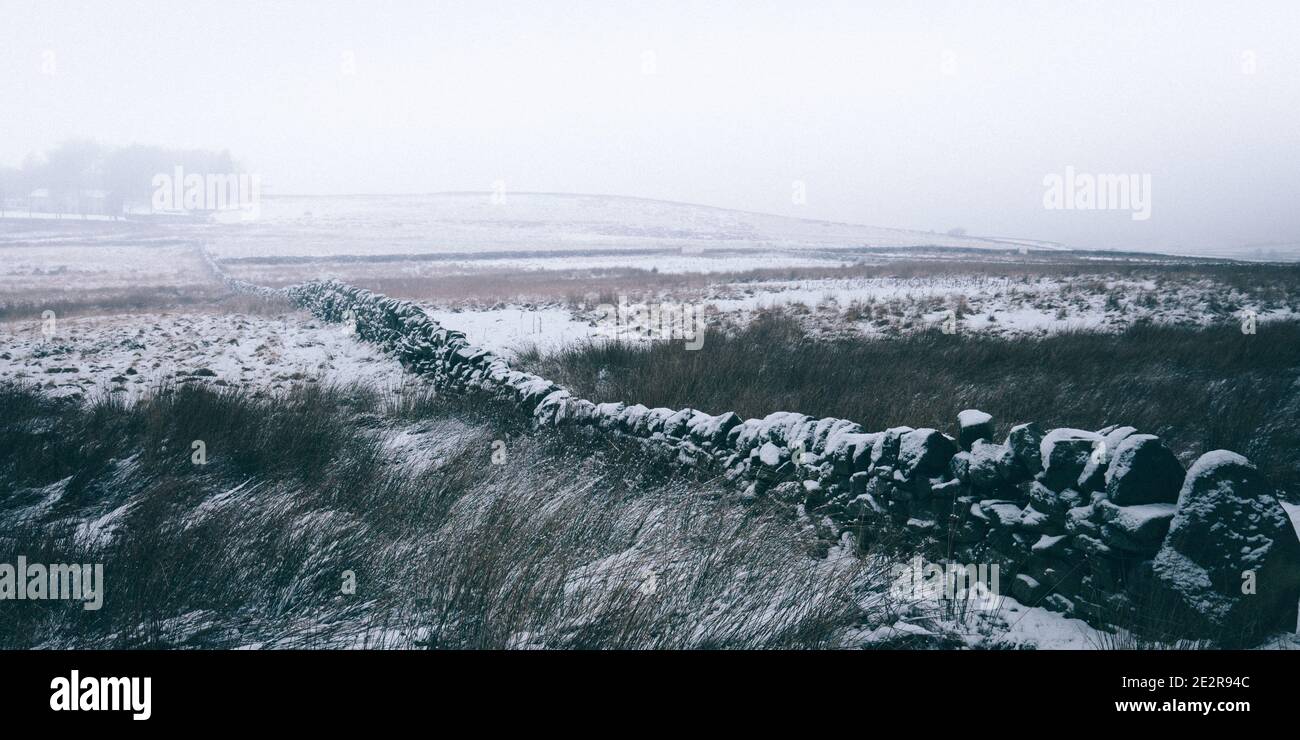 Shot of Cat and Fiddle road on a foggy day, England Stock Photo - Alamy
