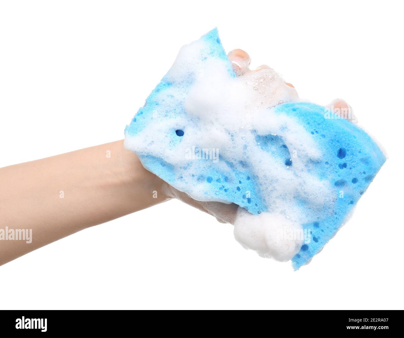 Female hand with bath sponge isolated on white background Stock Photo ...