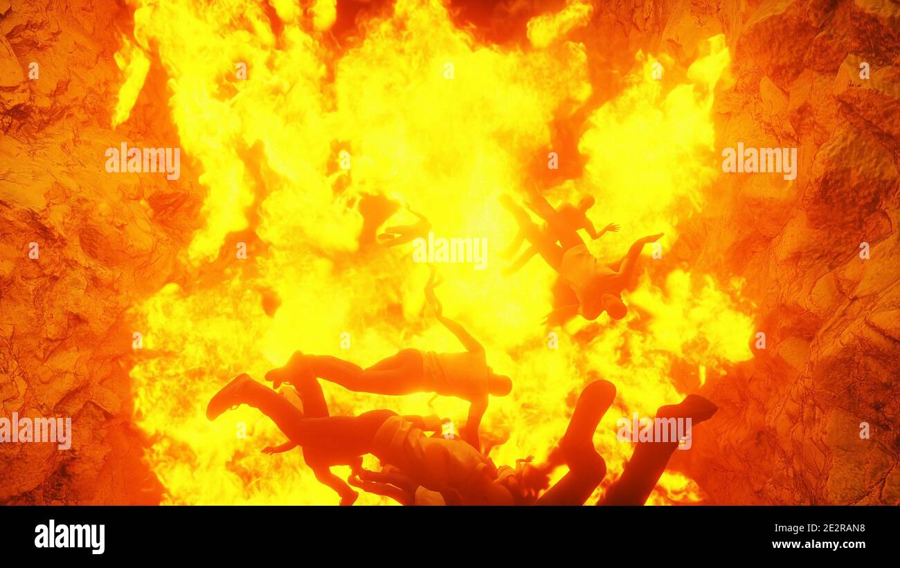 Hell gates. hell fire. Devil portal. Sinner. Religious concept. 3d ...