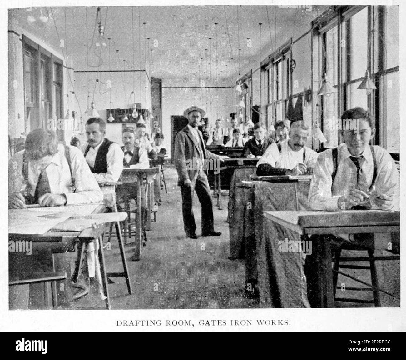 Gates Iron Works, Drafting Room, 1896 Stock Photo - Alamy