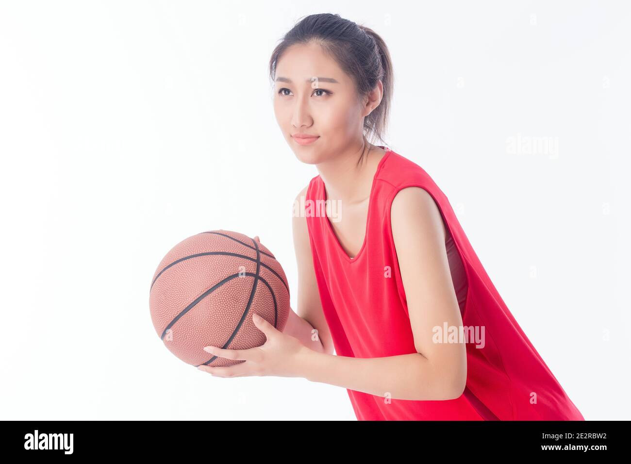 Girl holading a basketball Stock Photo - Alamy