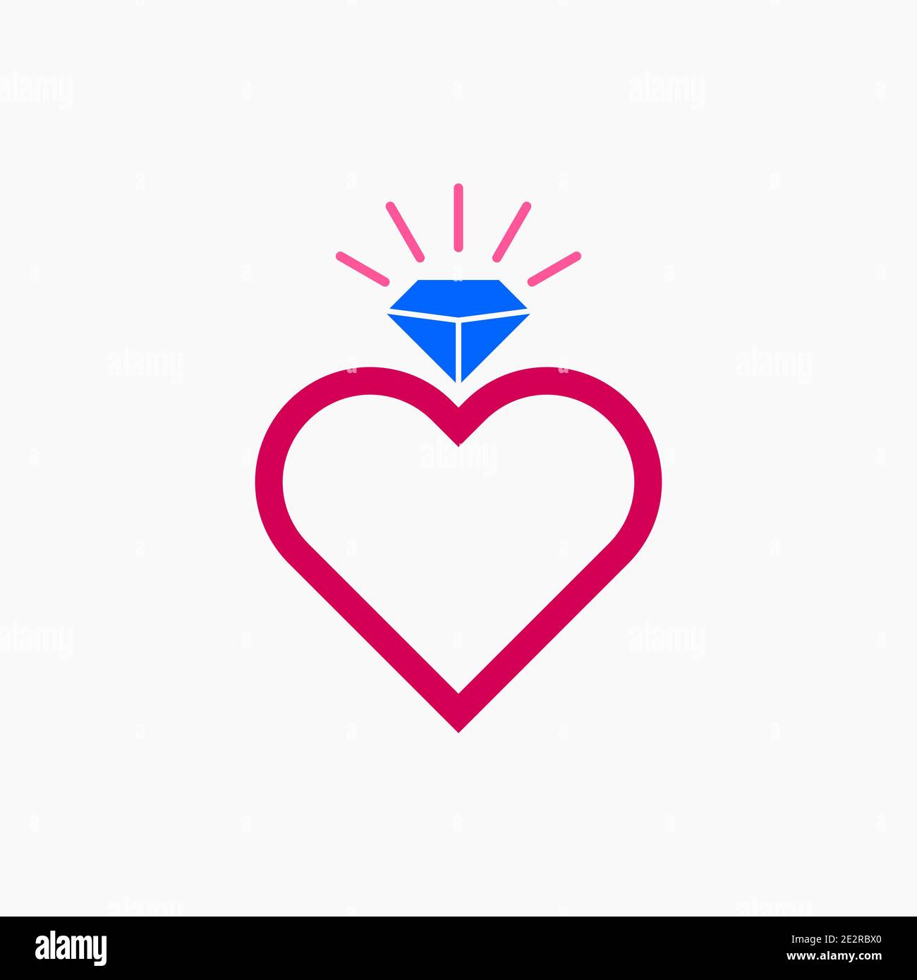 Single Ring Love Diamond Illustration Vector Template Stock Vector ...