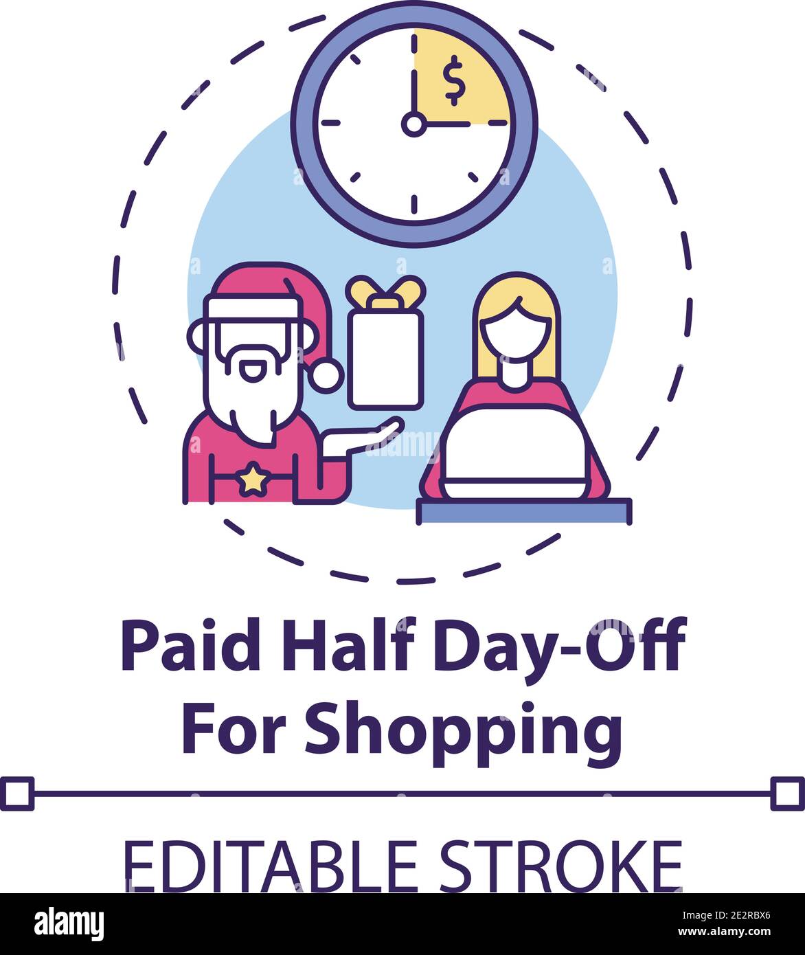 Paid half day-off for shopping concept icon Stock Vector Image & Art ...