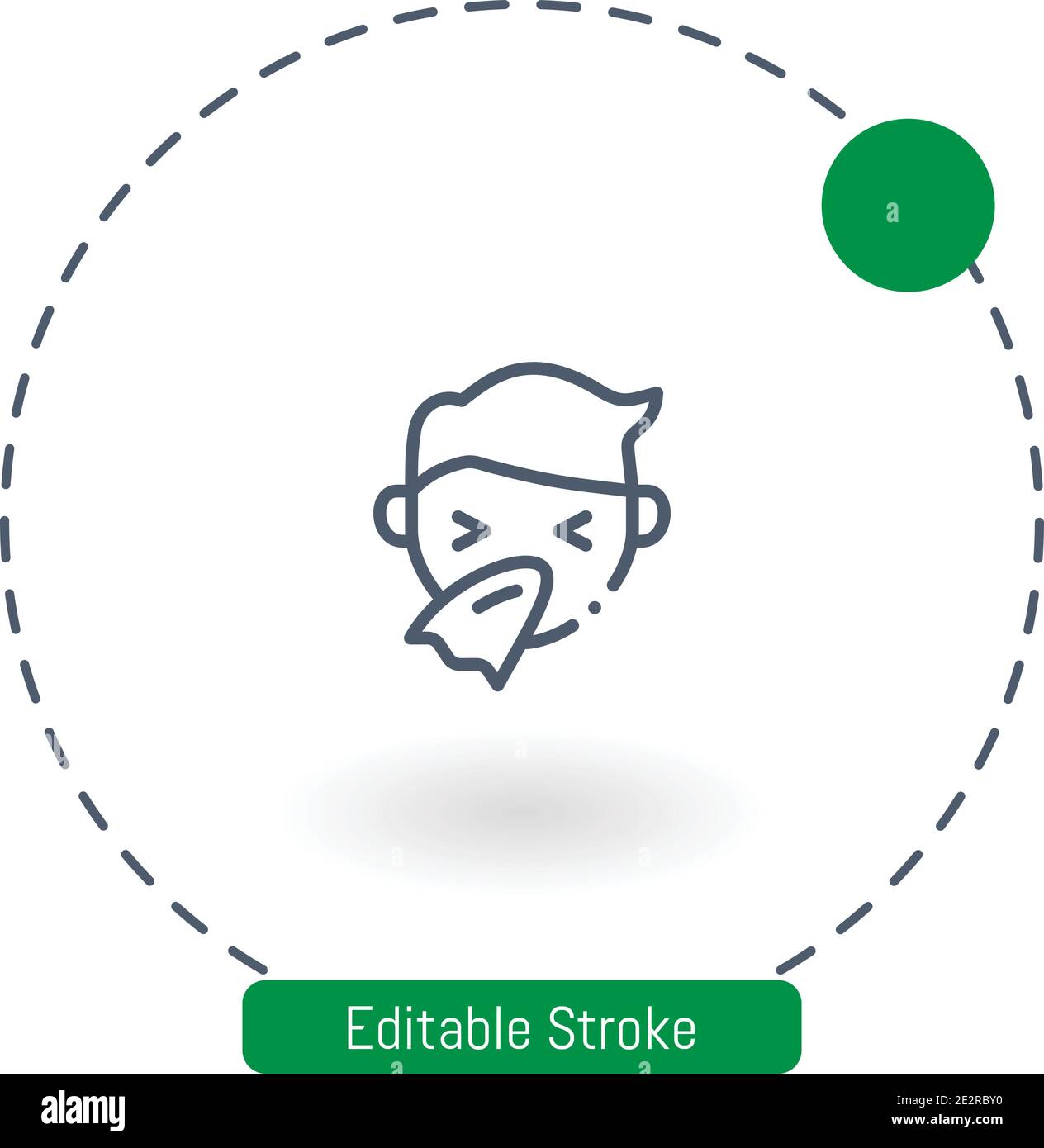 sneeze vector icon editable stroke outline icons for web and mobile ...