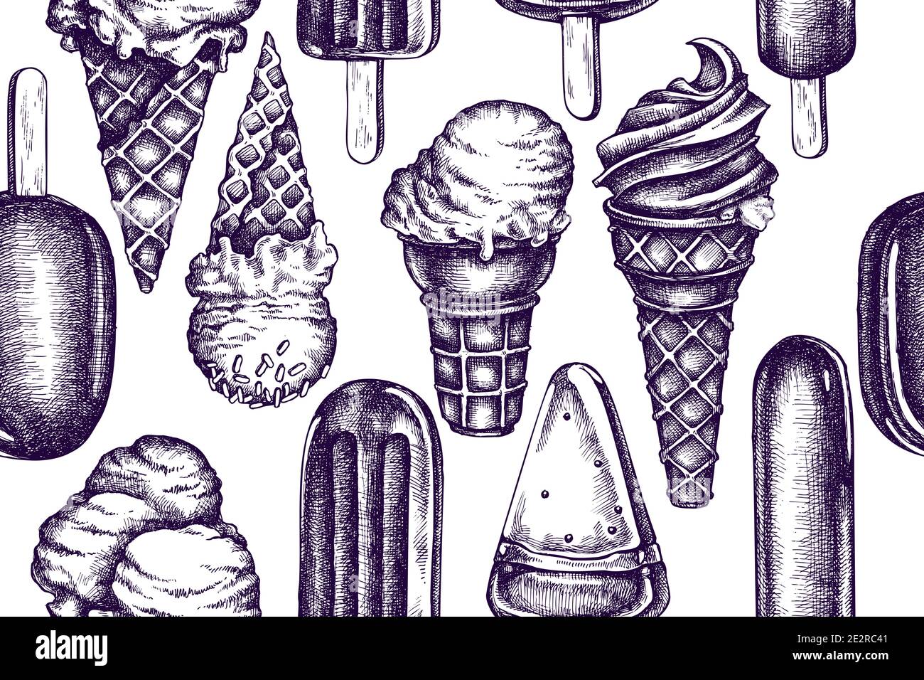 Wafer sweet cones pattern Stock Vector Images - Alamy