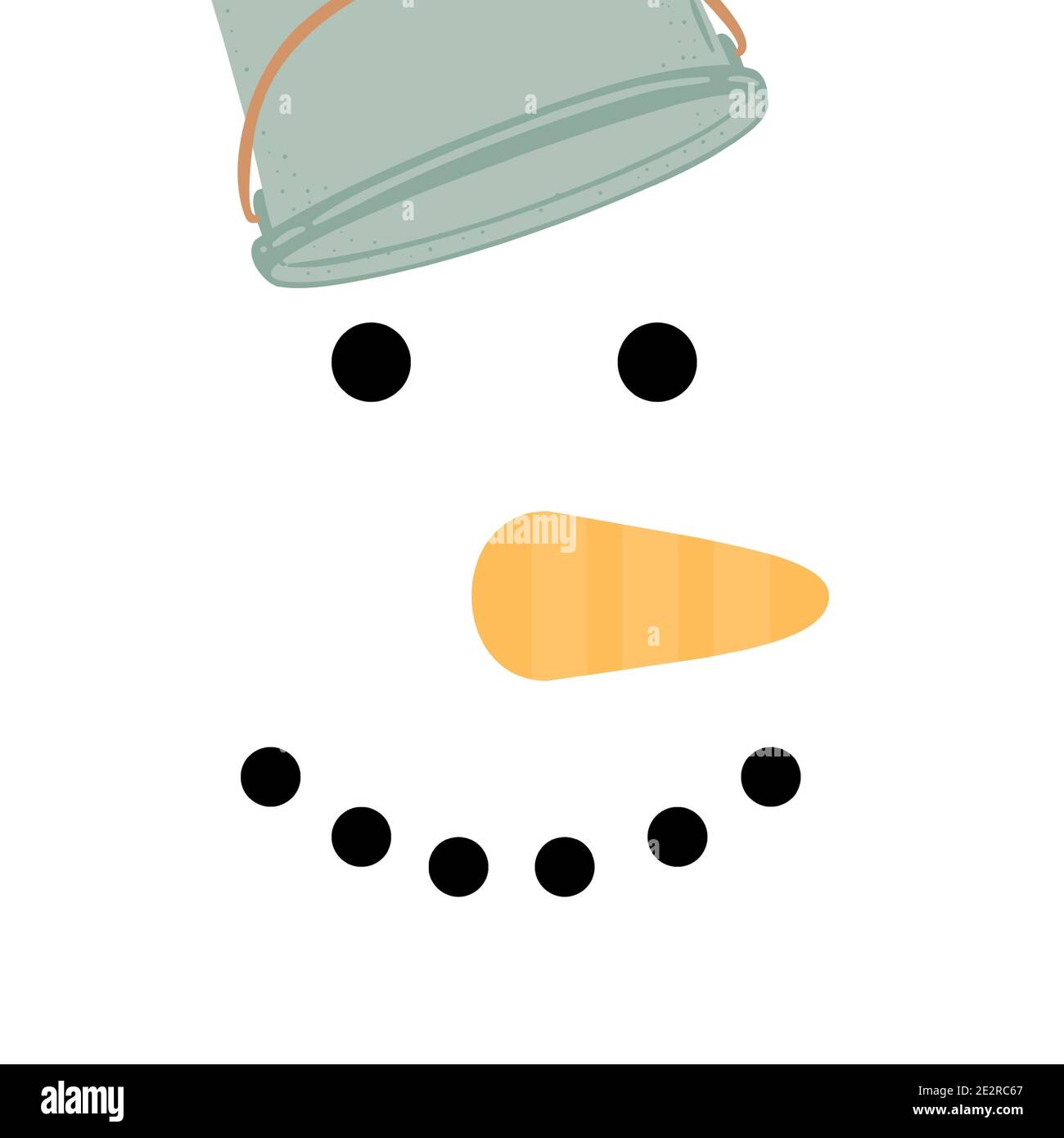 Cute simple snowman vector illustration. Snowman face, head, square ...