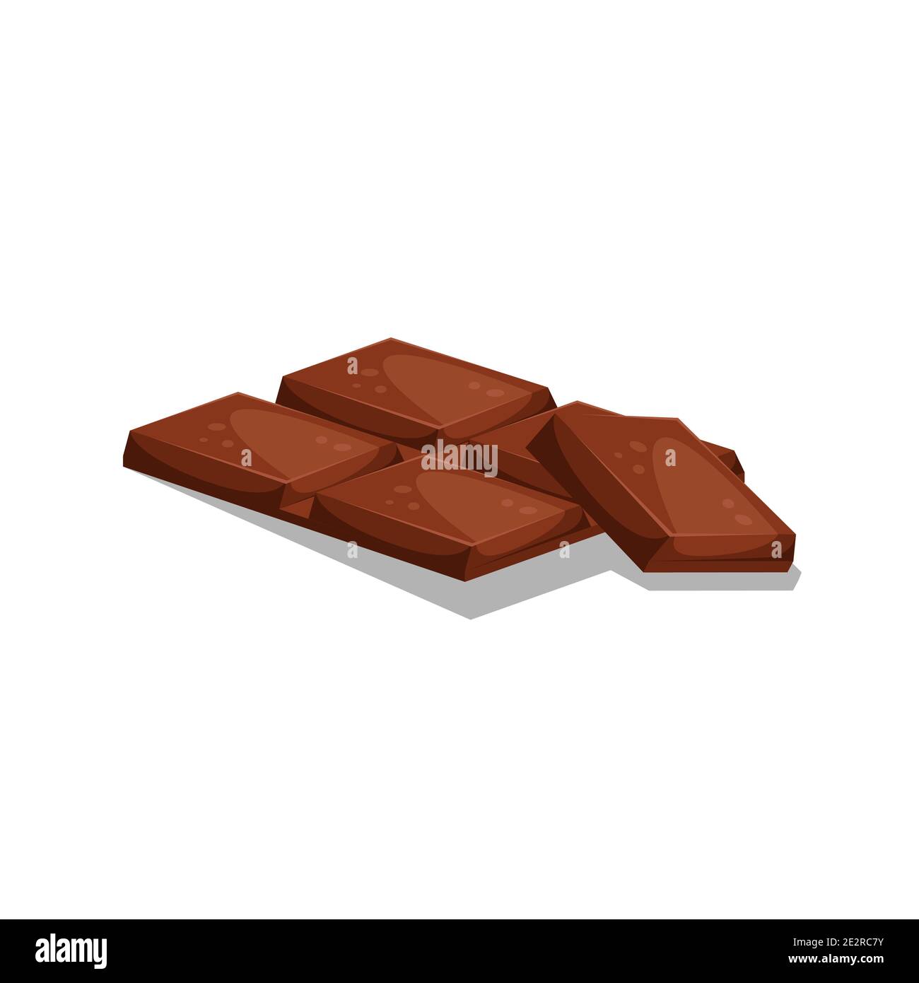 Vector illustration of chocolate bar slices. Milk chocolate. Dark ...