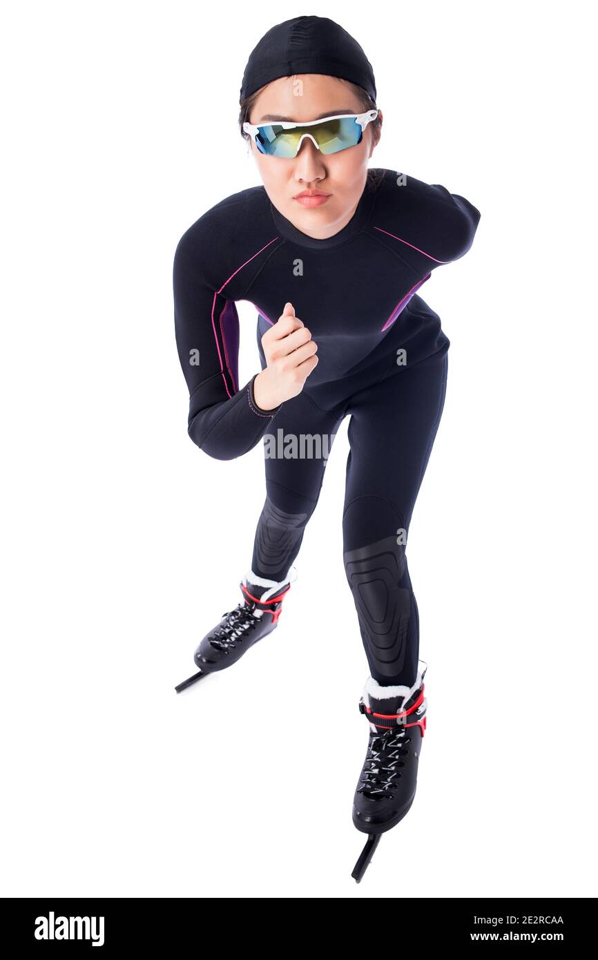 woman ice speed skating Stock Photo - Alamy