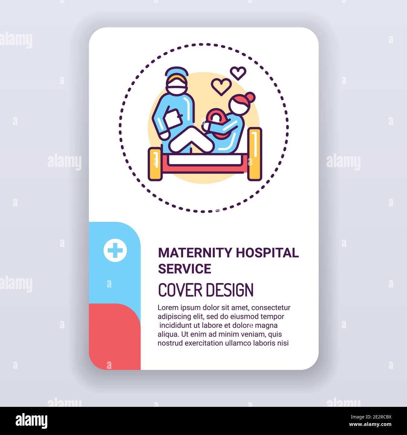 Maternity hospital service brochure template. Birth child cover design ...