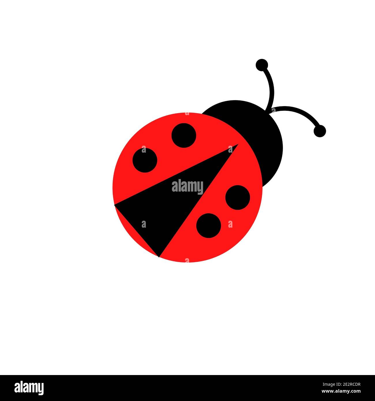 Ladybug or ladybird vector graphic illustration, isolated. Cute simple ...