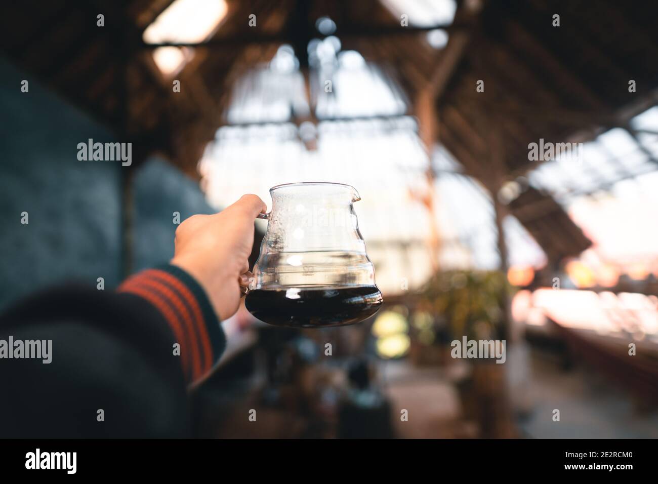 Drip coffee,Dripping coffee on a table at a country cafe Stock Photo ...
