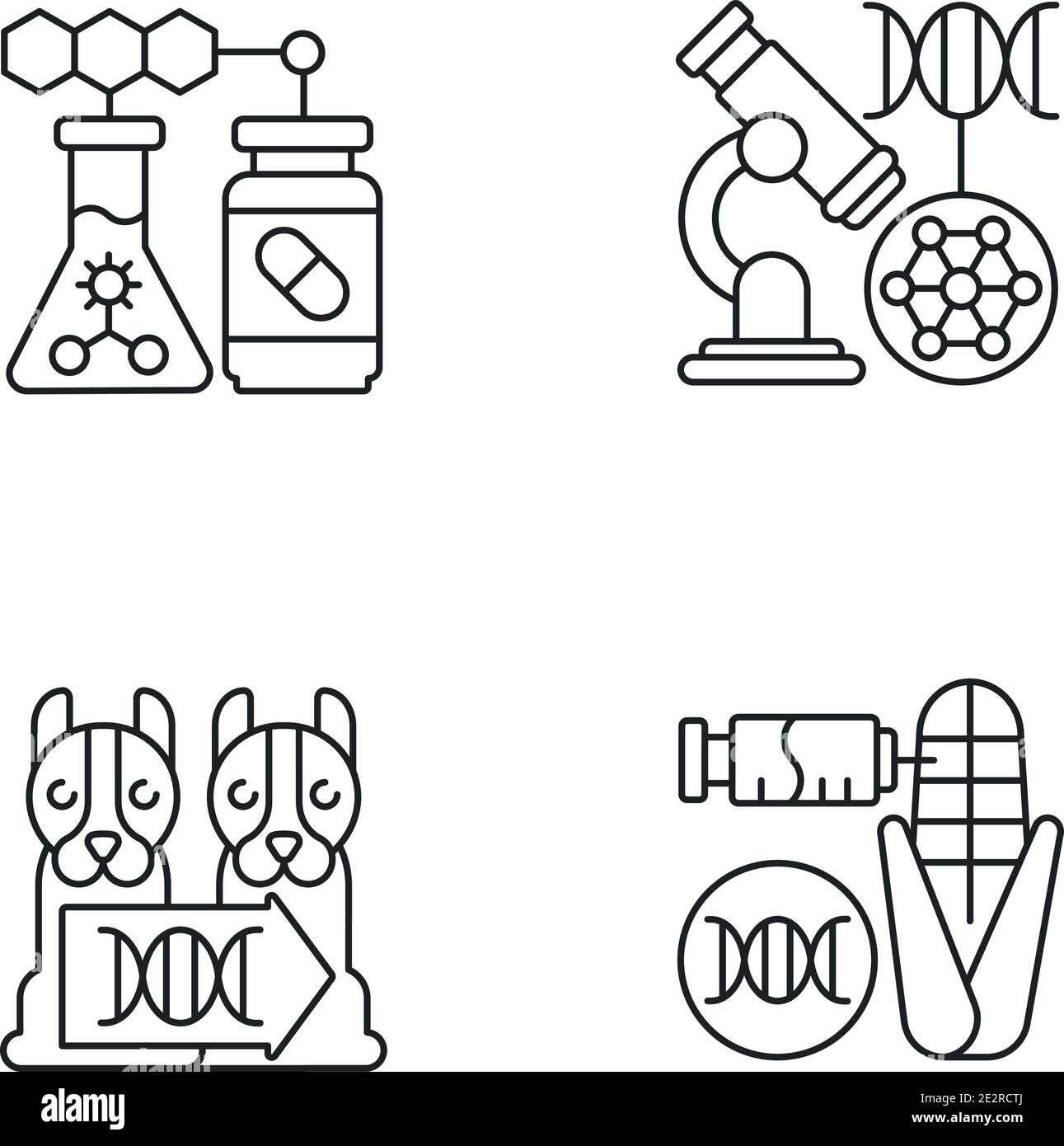 Genetic modification linear icons set Stock Vector Image & Art - Alamy