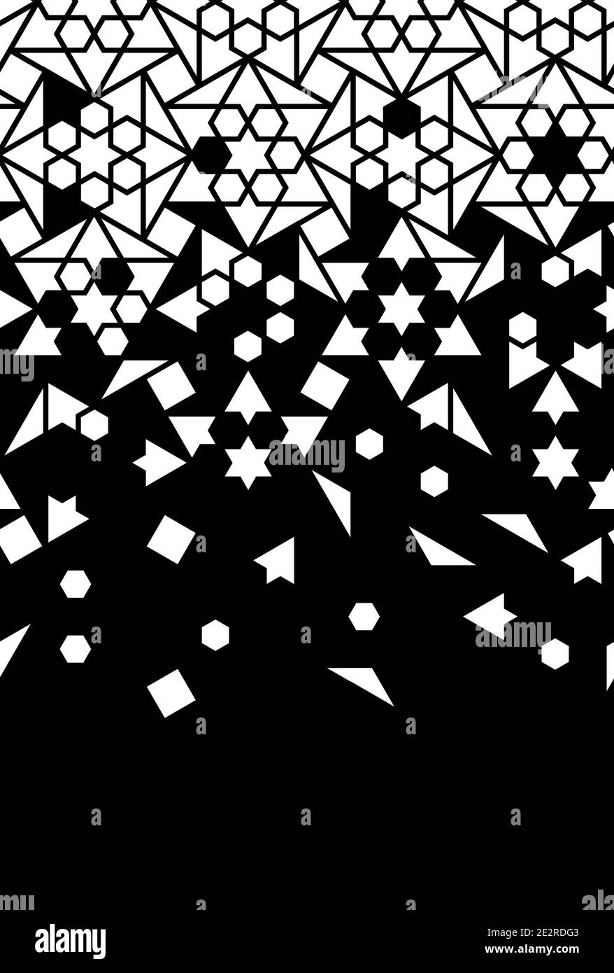 Arabic jali vector seamless border. Geometric halftone texture with ...