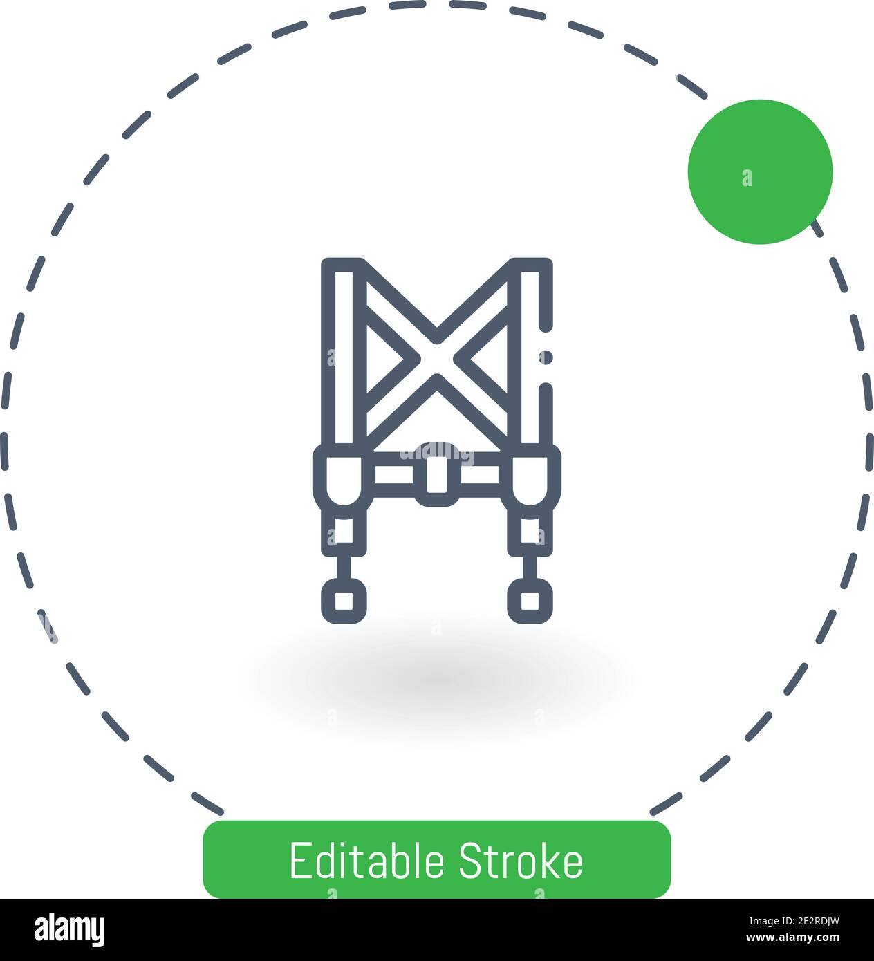 Safety Harness Vector Icon Editable Stroke Outline Icons For Web And Mobile Stock Vector Image