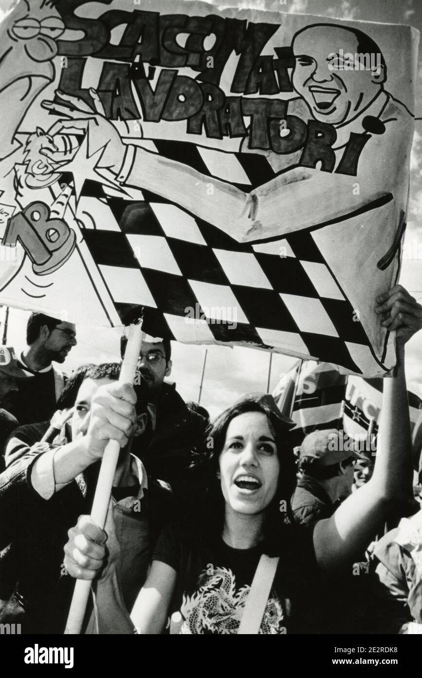 Italian left wing parties demonstration, 2000s Stock Photo - Alamy