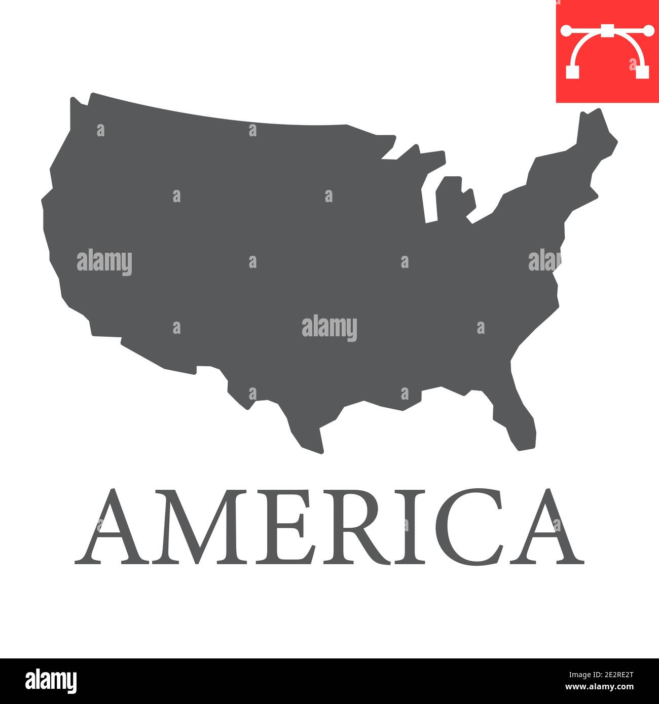 Map of USA glyph icon, country and north america, usa map sign vector ...