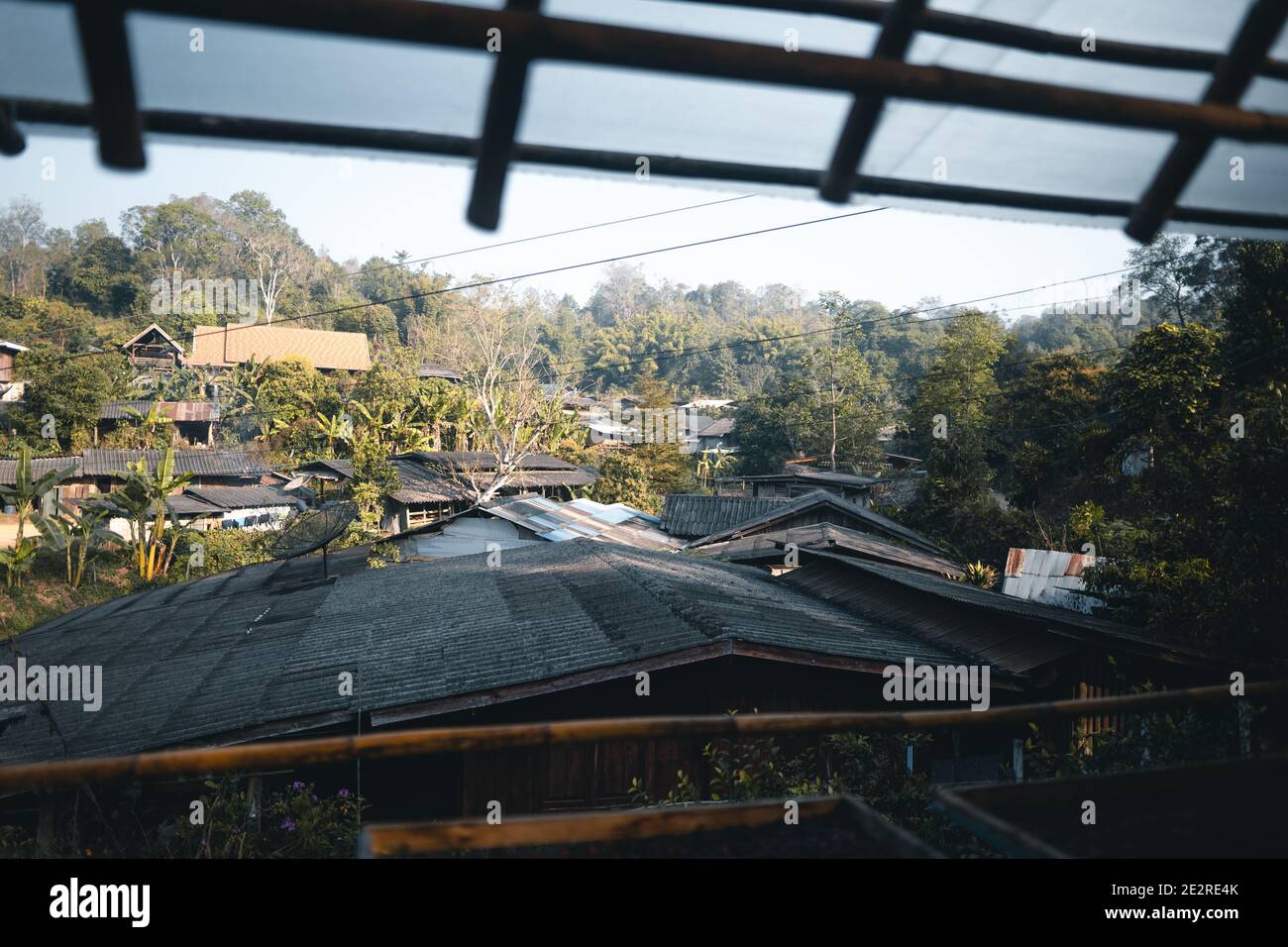 View of rooftops and villages in rural Asia Stock Photo - Alamy
