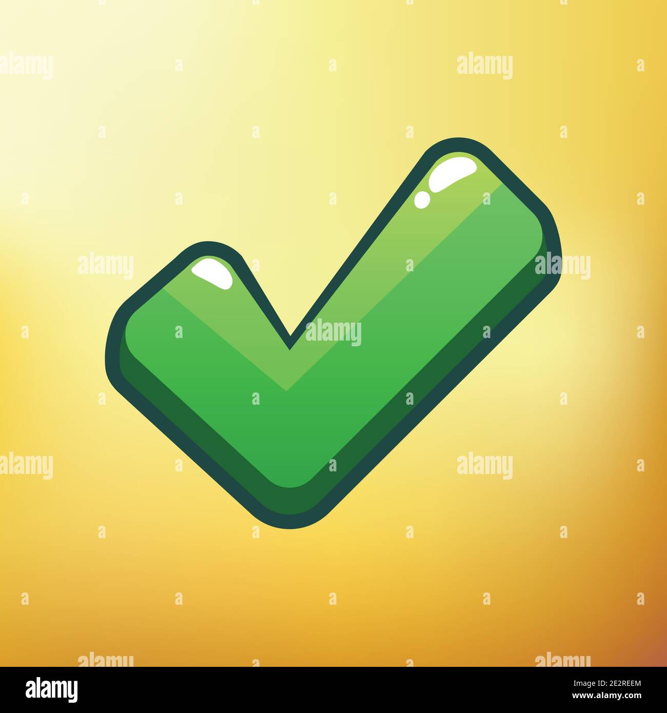 Cartoon Icon Check Different symbols asset GUI elements for casual ...