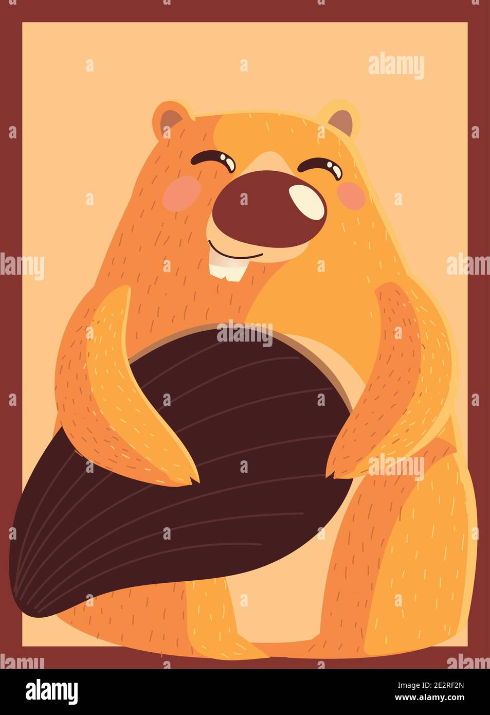 beaver mammal rodent portrait wildlife cartoon animal vector ...