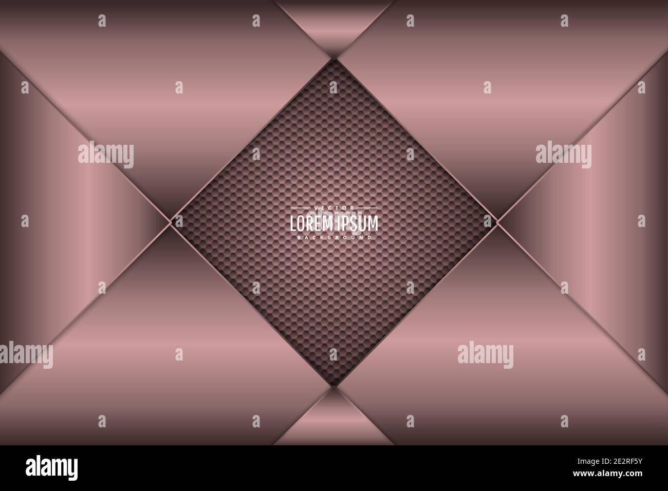 brown pink metallic background with hexagon pattern.Vector illustration ...