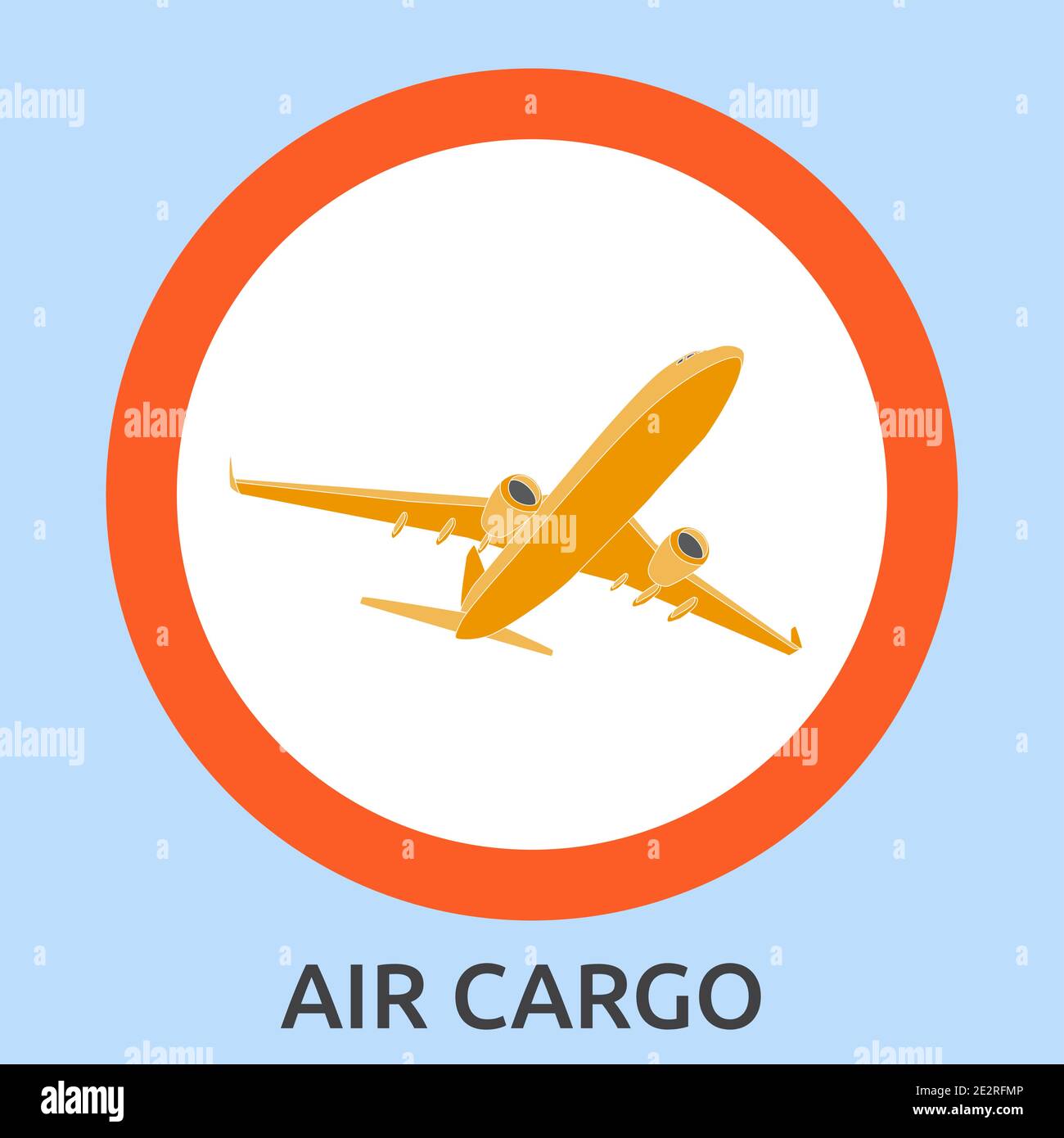 Air Cargo flies across the sky. Delivery of goods. Simple drawing ...