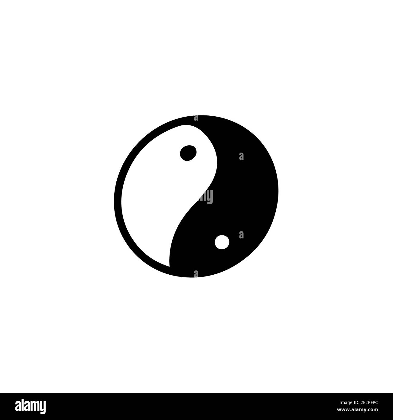 Yin yang sign. Symbol of harmony and balance. Icon black and white ...