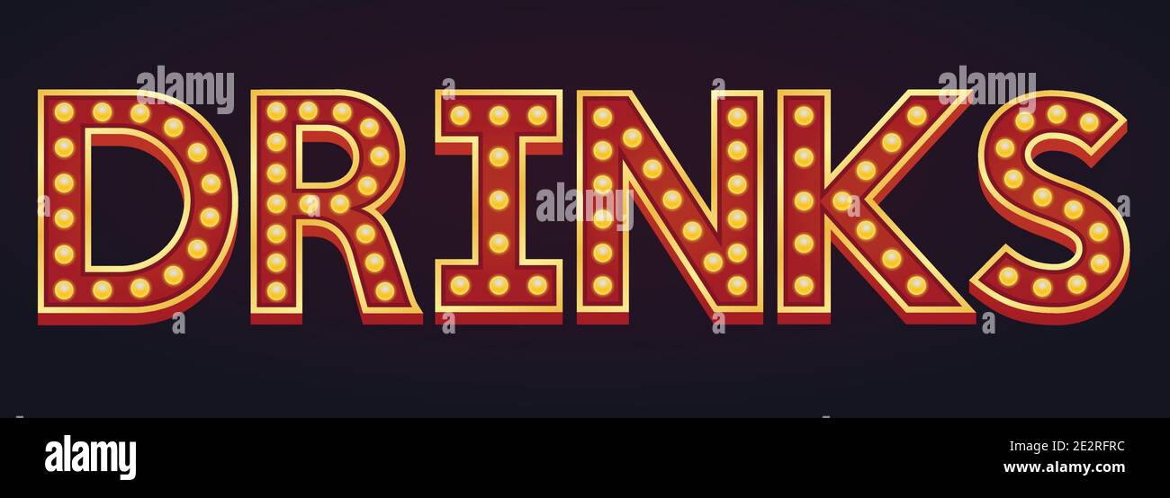 Drinks banner alphabet sign hi-res stock photography and images - Alamy
