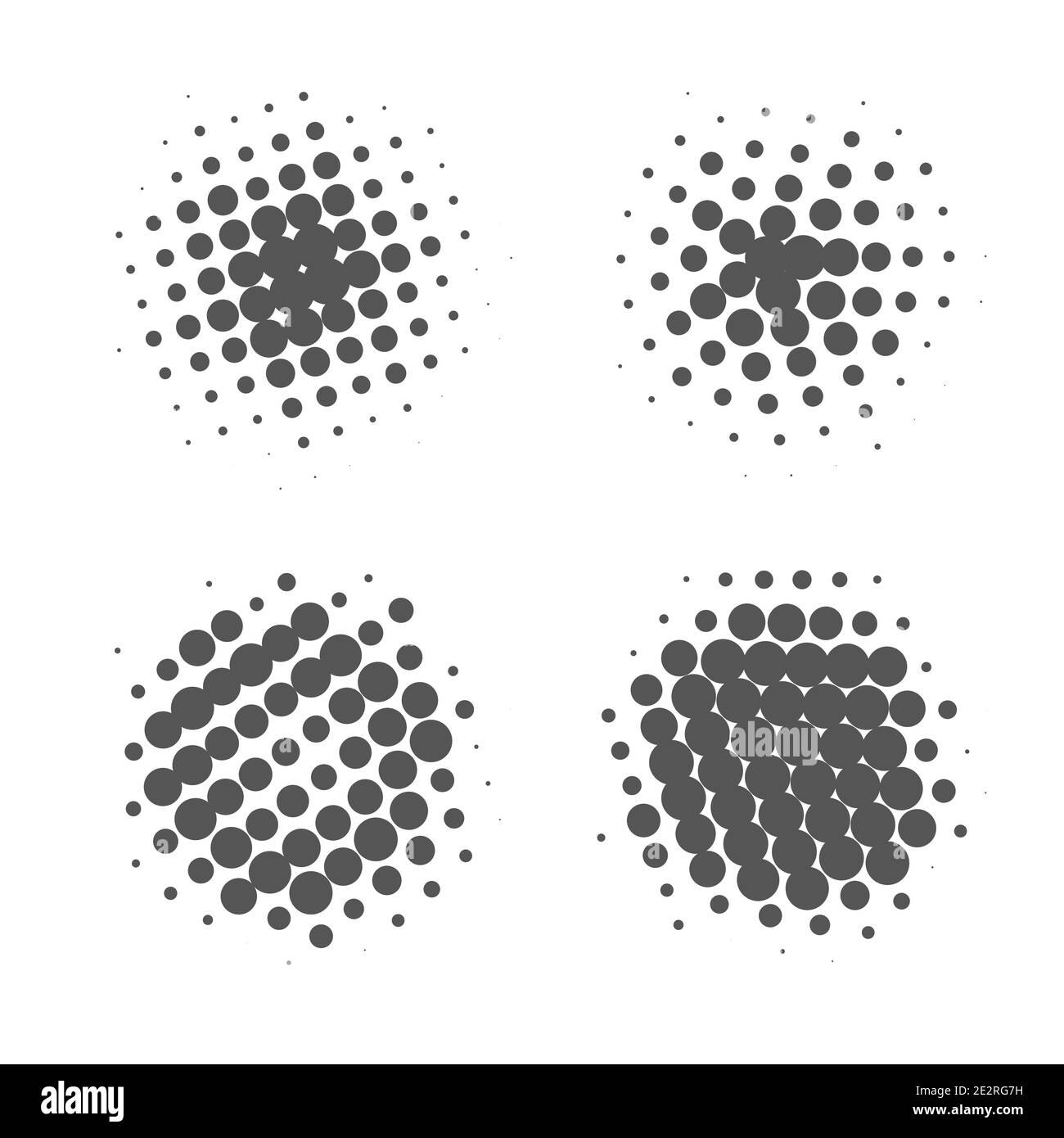 Circle halftone. Abstract dotted circles, round halftones geometric ...