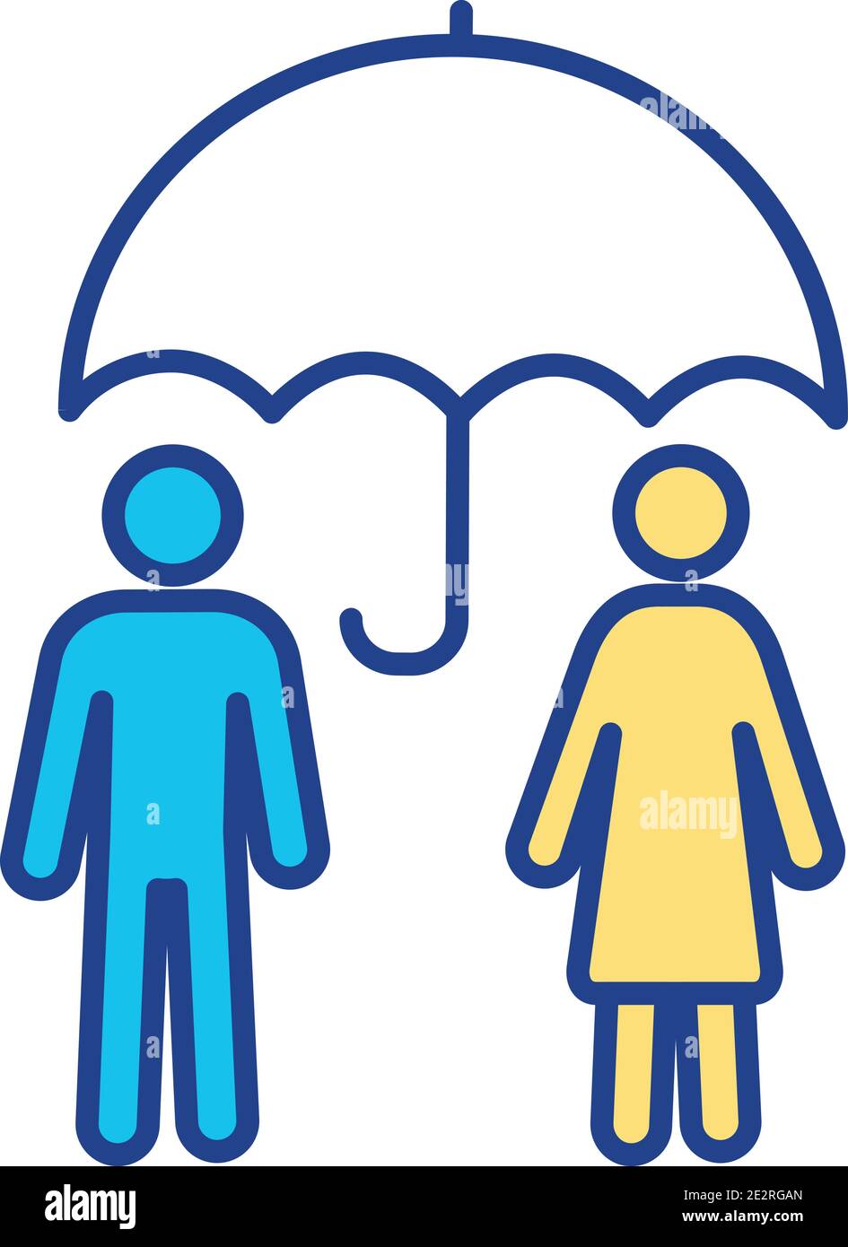 People with umbrella RGB color icon Stock Vector Image & Art - Alamy
