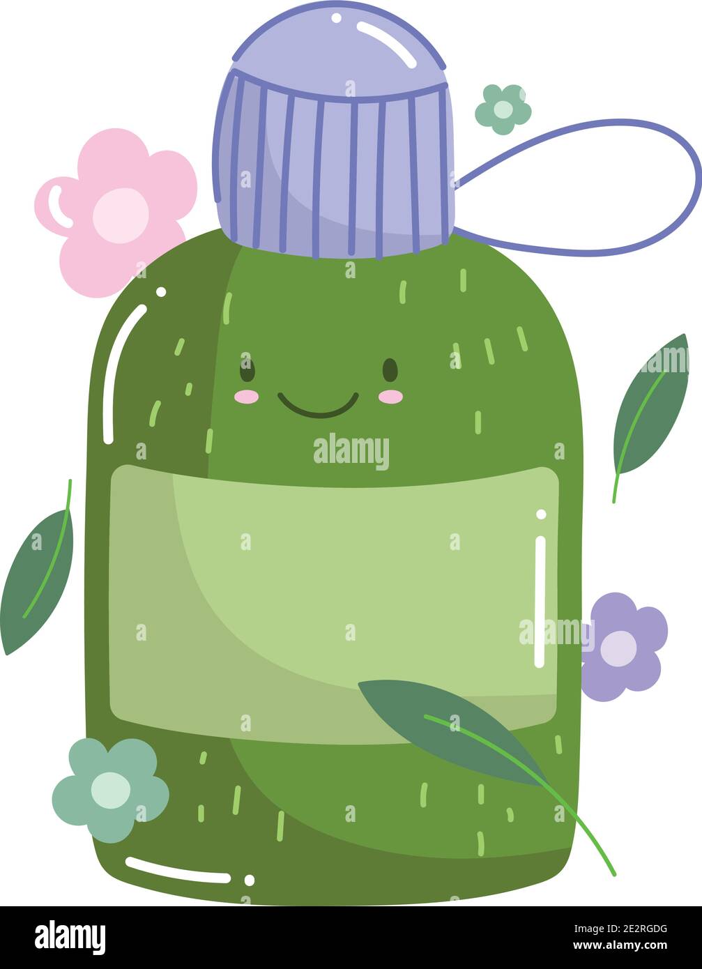 camping water bottle equipment in cartoon style design vector ...