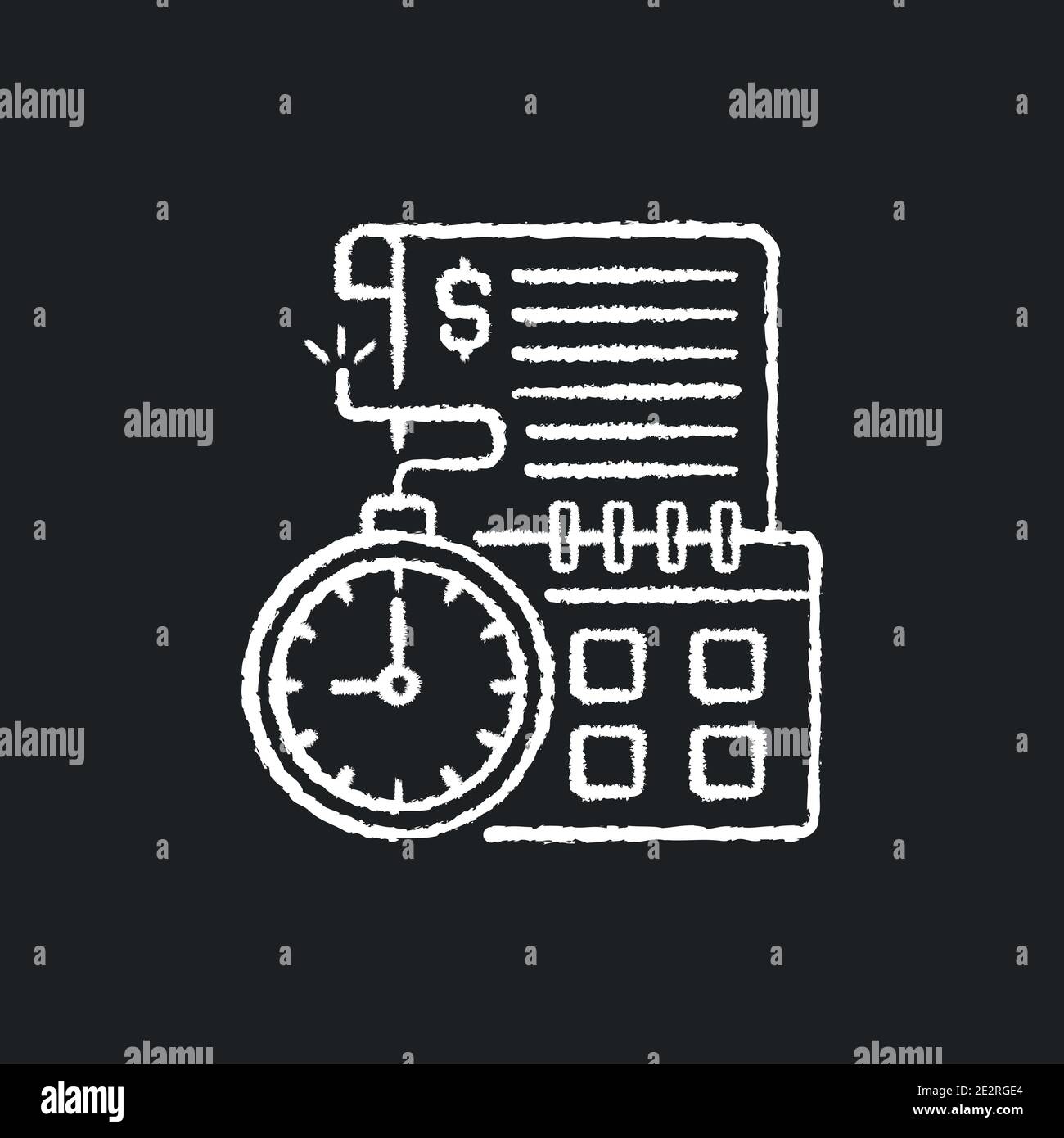 Time limit chalk white icon on black background Stock Vector Image ...