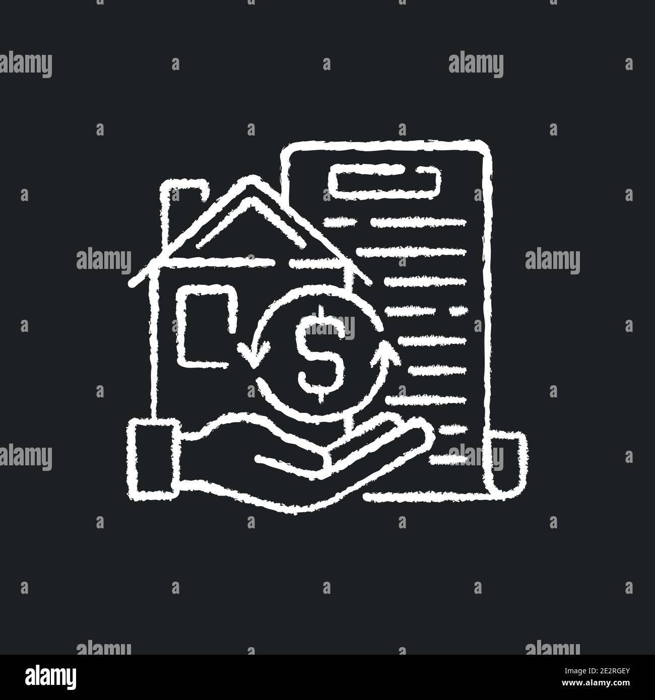 Collateral chalk white icon on black background Stock Vector Image ...
