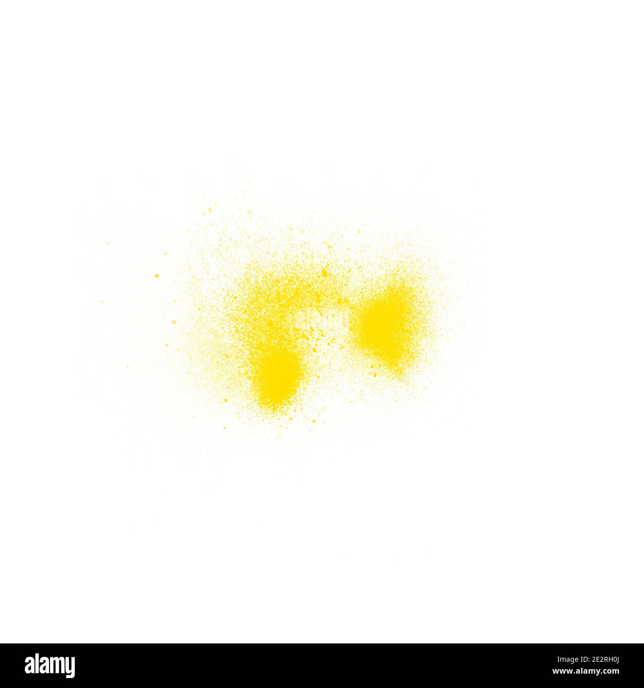 Abstract yellow paint explode brush with drops isolated on white Stock ...