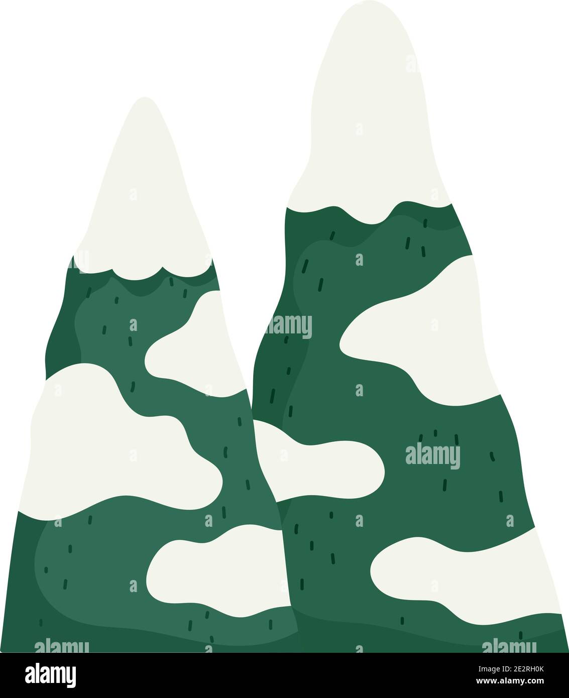 snowy mountains nature winter time cartoon vector illustration Stock ...