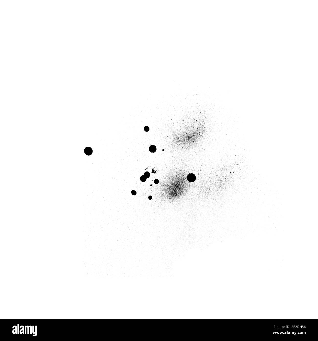 Abstract black ink drops brush isolated on white background Stock Photo ...