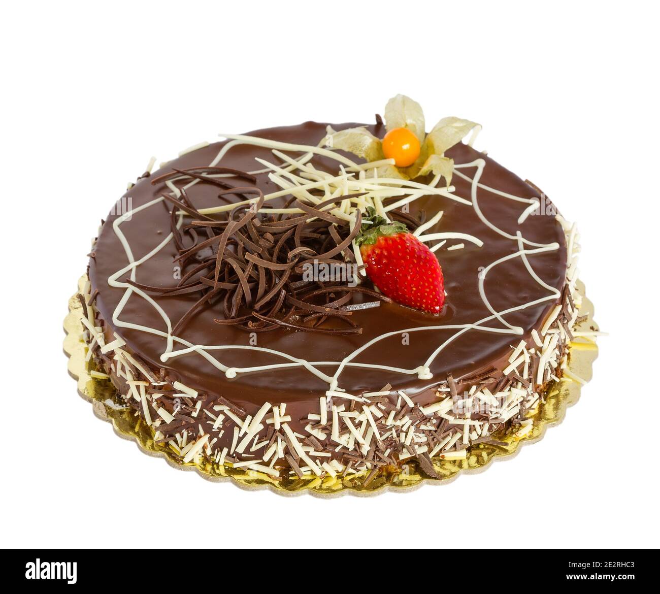 Chocolate cake isolated Stock Photo - Alamy