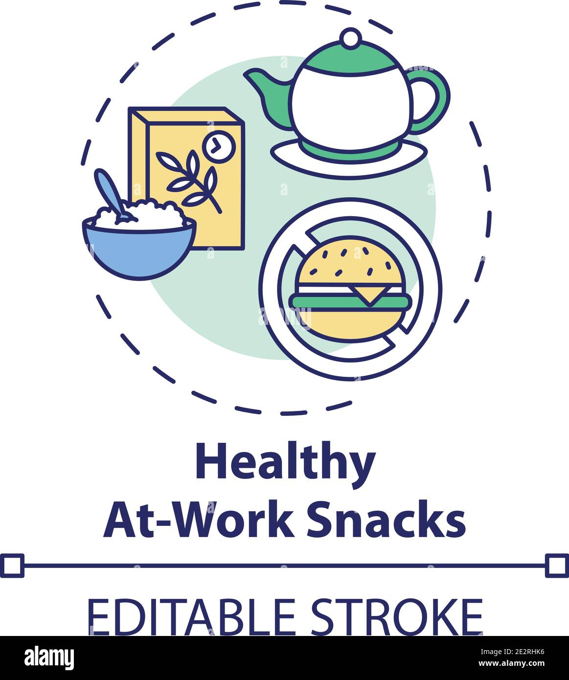 Healthy at-work snacks concept icon Stock Vector Image & Art - Alamy